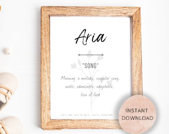 Aria Baby Name Sign - Etsy
