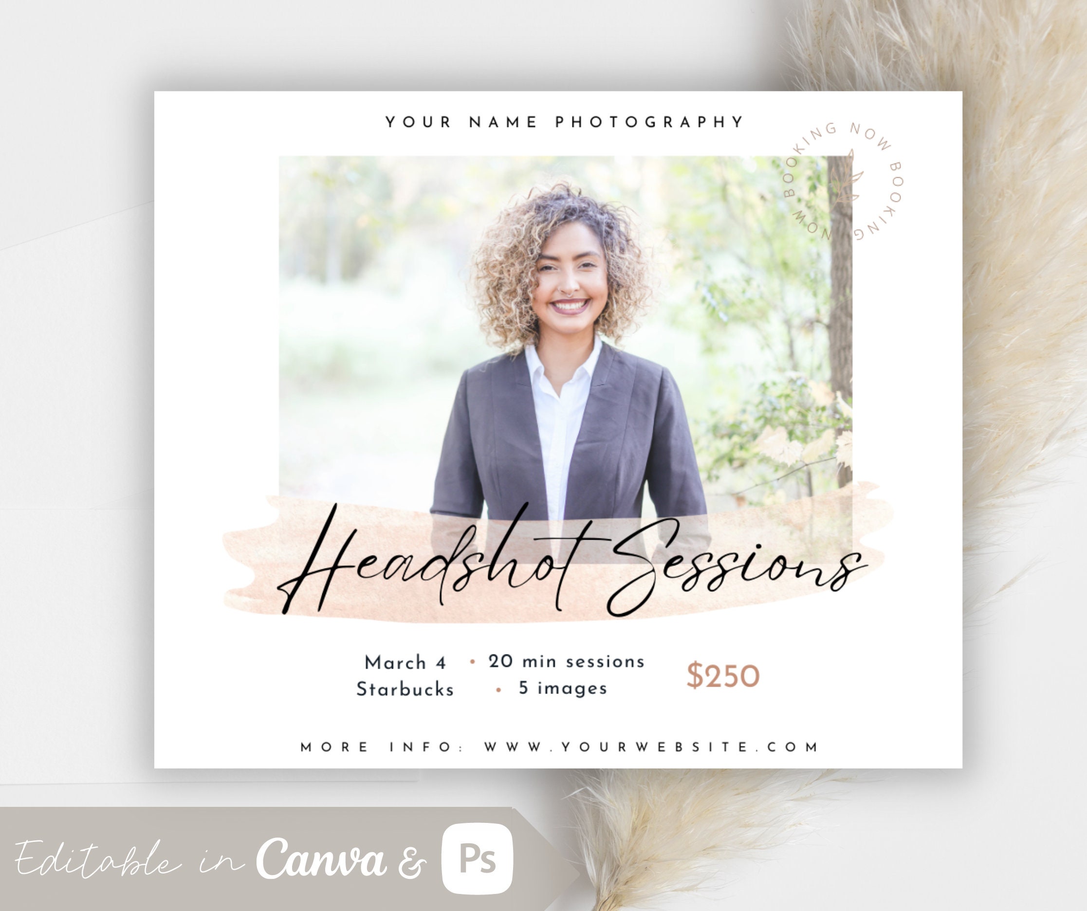 Headshot Session Template, Mini Session Template, Headshot Session ...