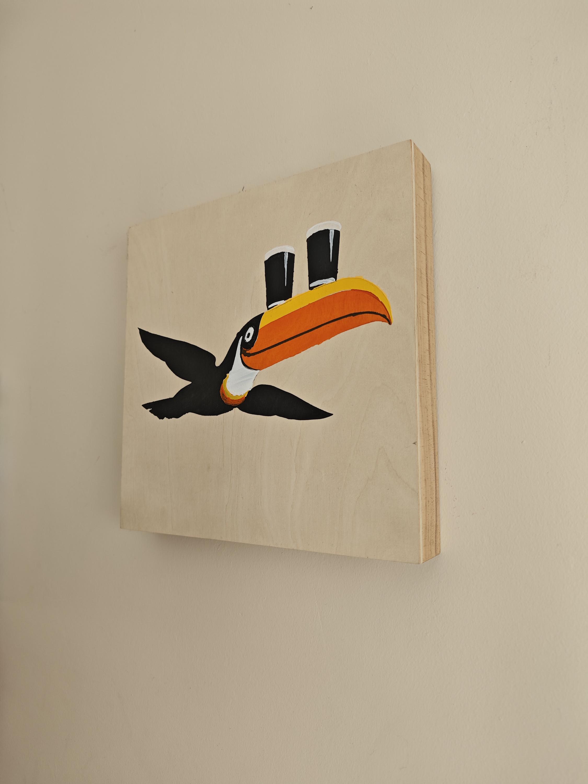 Guinness Toucan: Spray Painted Stencil Art on Wood - Etsy