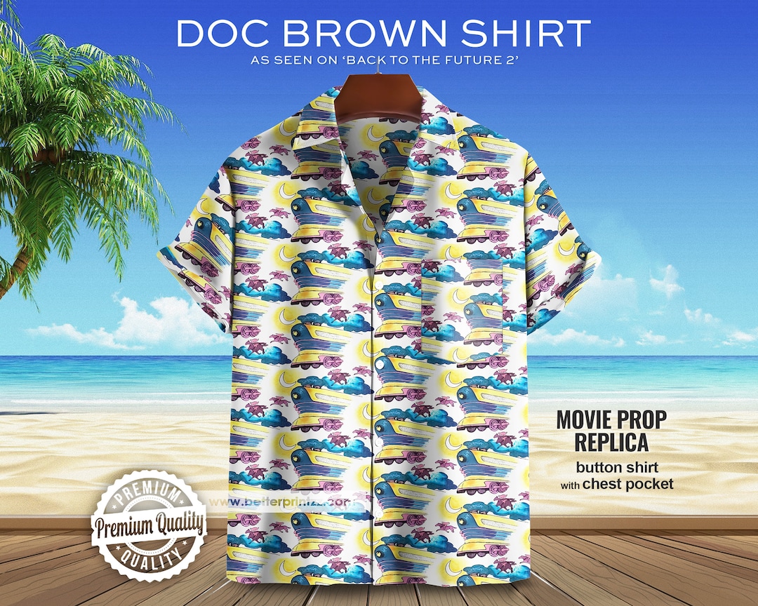 Back to the Future Shirt, Doc Brown Shirt Replica, BTTF 2 DOC Train ...