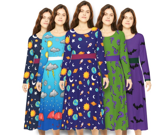 Frizzle Dress Science Teacher Dress School Bus Cartoon Series Frizzle Costume Dress Halloween Teacher Costume for Women Frizzle Cosplay Etsy
