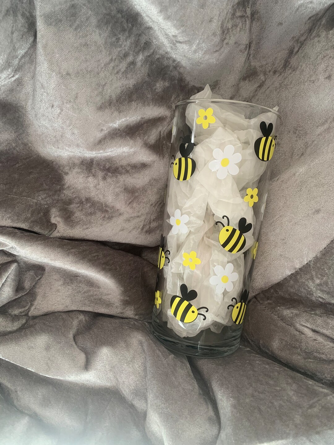 Honey Bee Hiball Drinking Glass Birthday Gift Present Summer Party ...