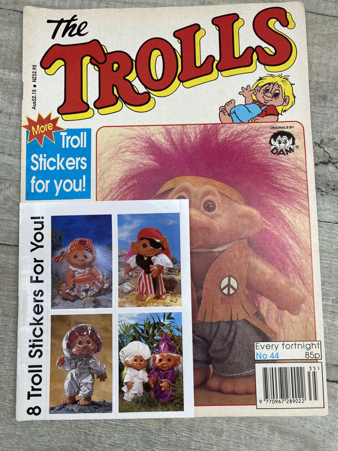 VTG Rare Retro the TROLLS Comic 44 1993 Redan Original by DAM Stickers ...