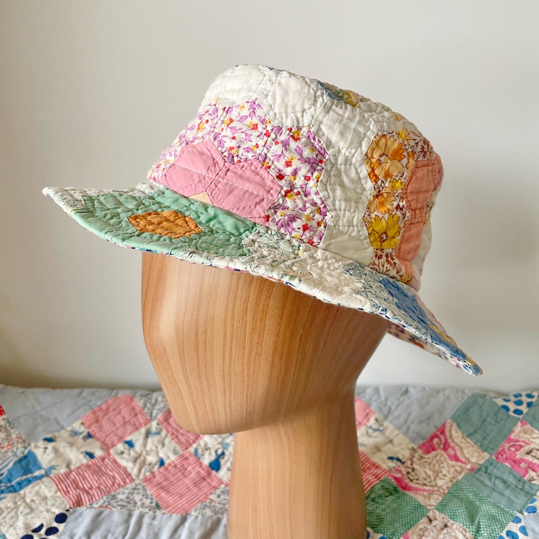 One of a Kind Bucket Hat Made From Vintage Patchwork Grandmother's ...