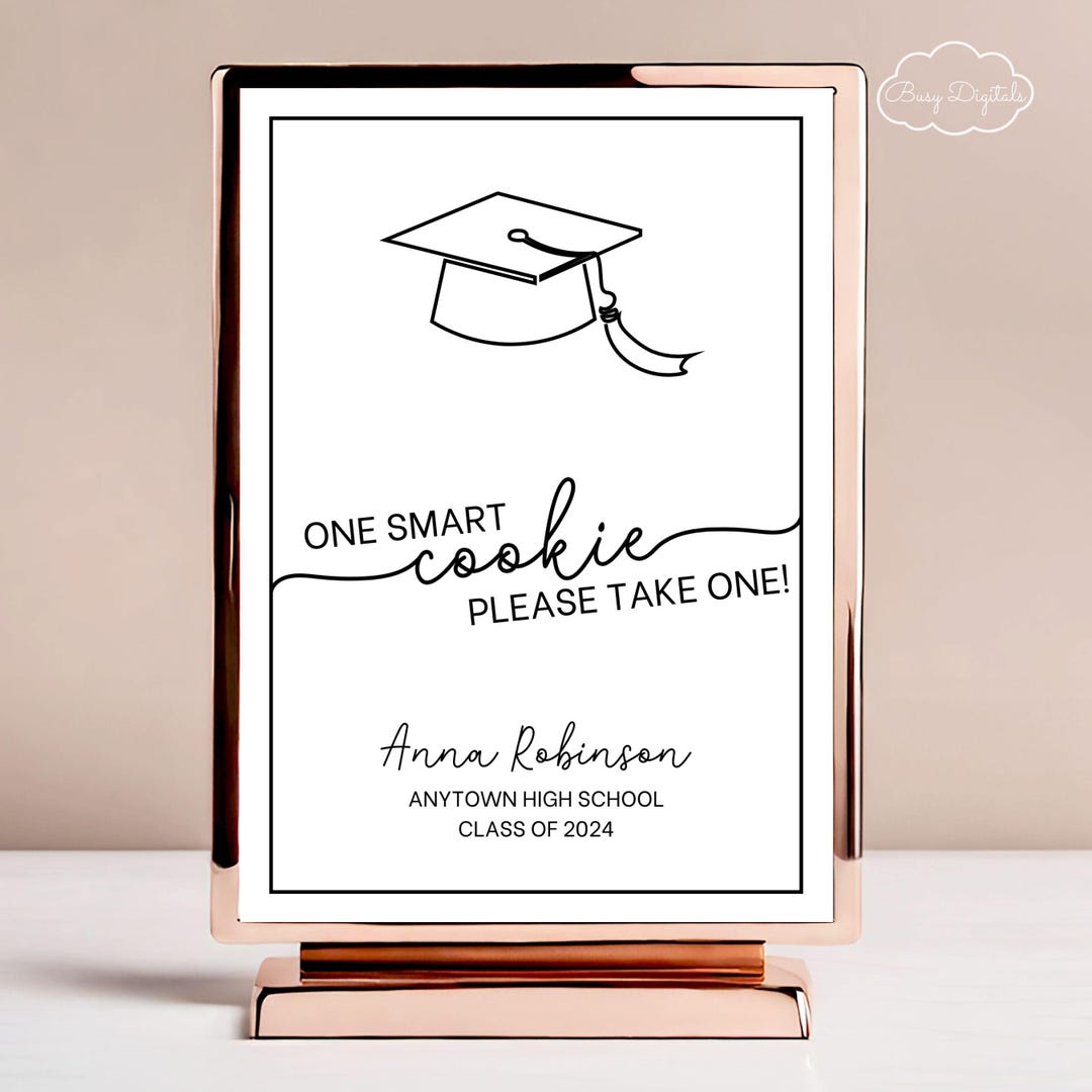 Graduation Sweets Table Sign Template, Editable Cookie Sign Canva ...