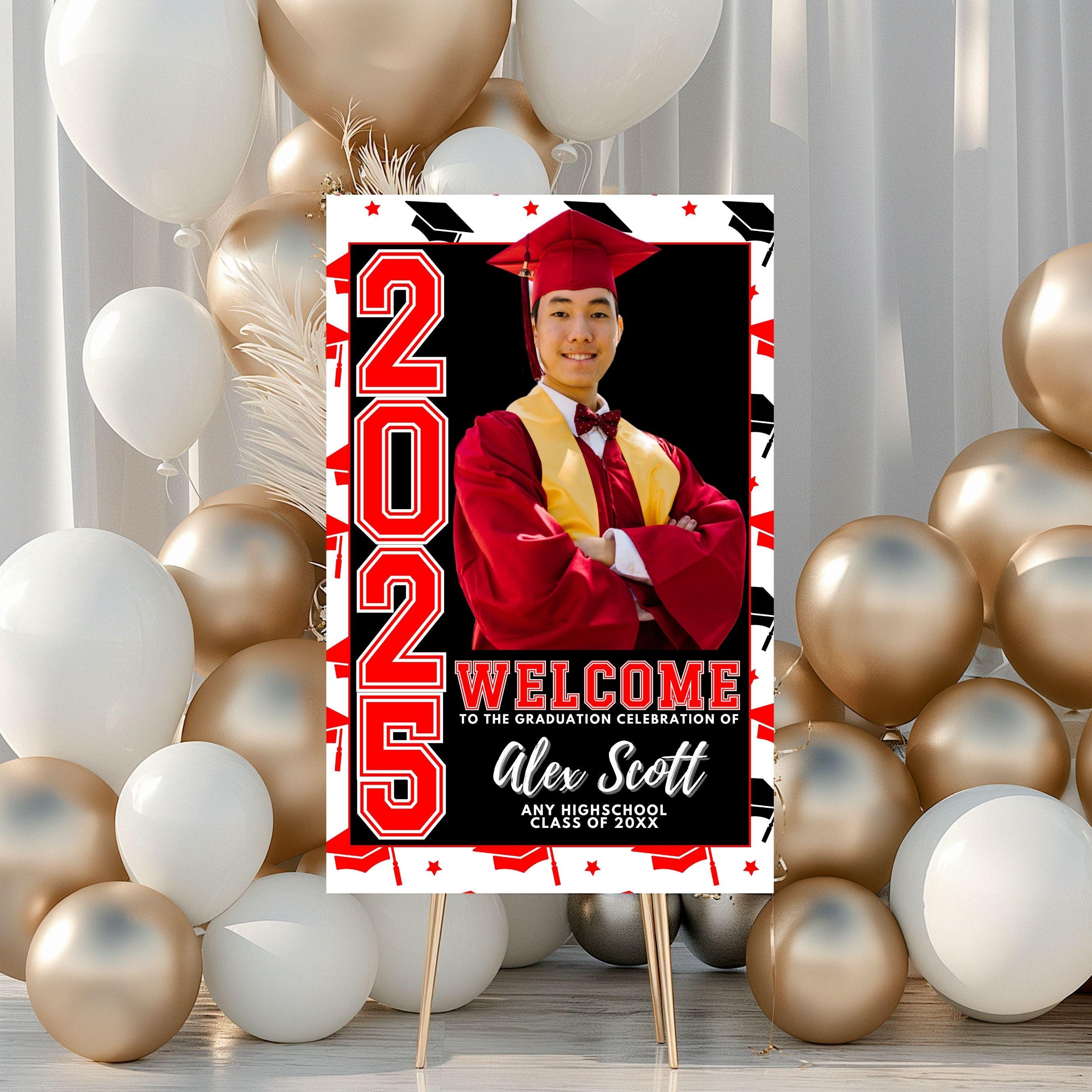 Editable Graduation Welcome Sign Template, Printable Grad Party Welcome ...