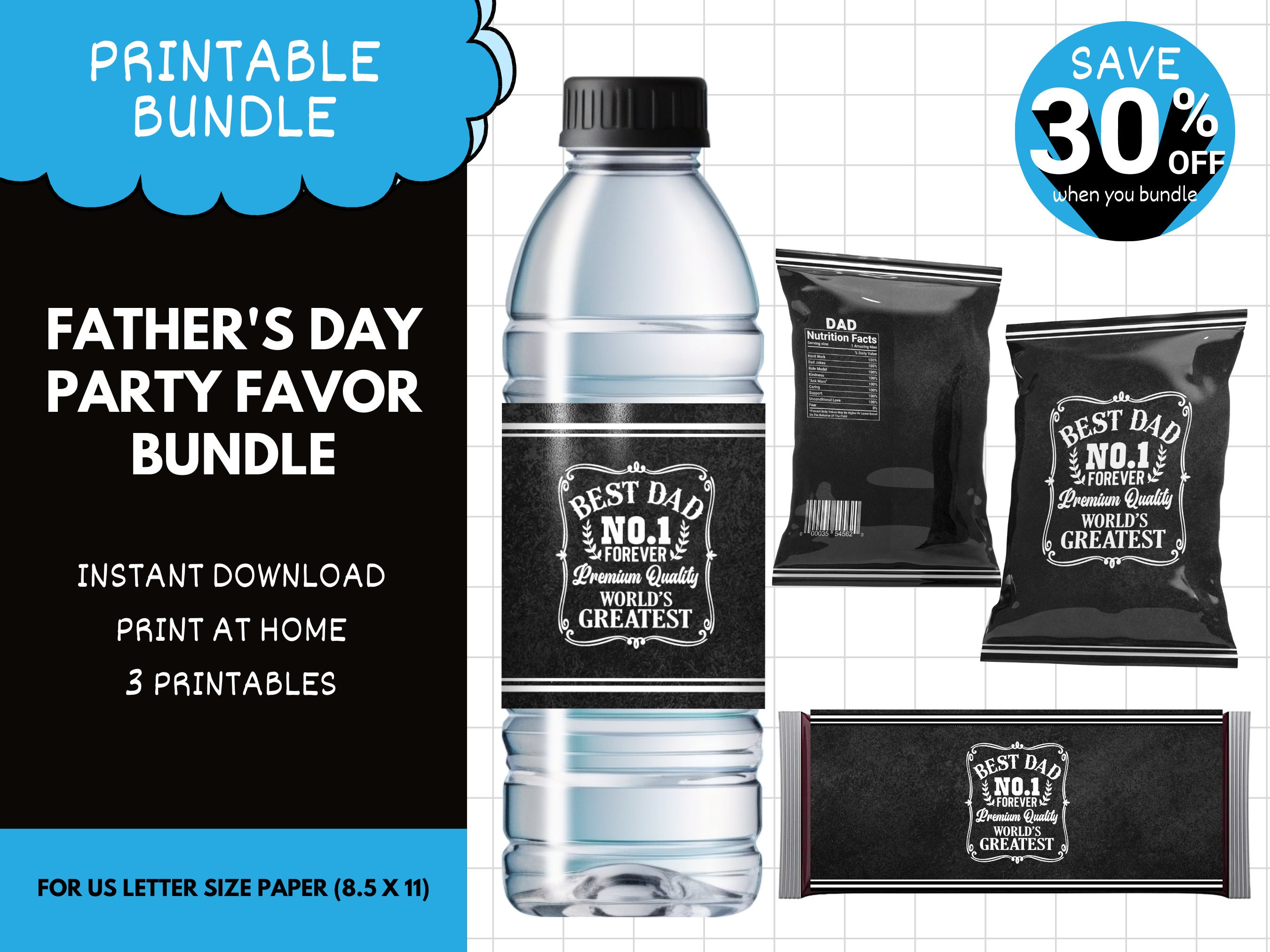 Chip Bags and More for Father's Day, Instant Download, Printable Candy ...