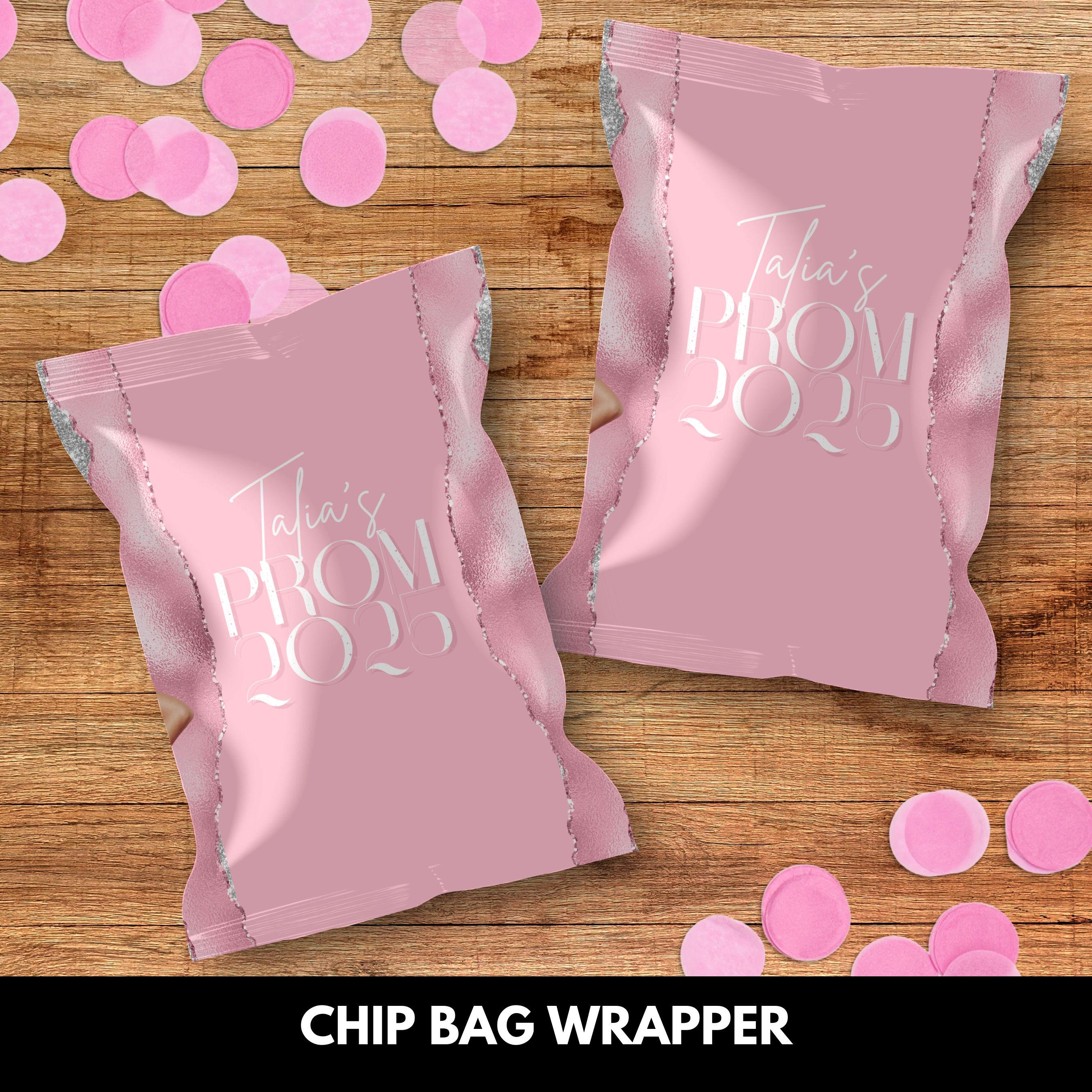 Glam Pink Prom Send off Chipbag, Canva Template for Prom Celebration ...