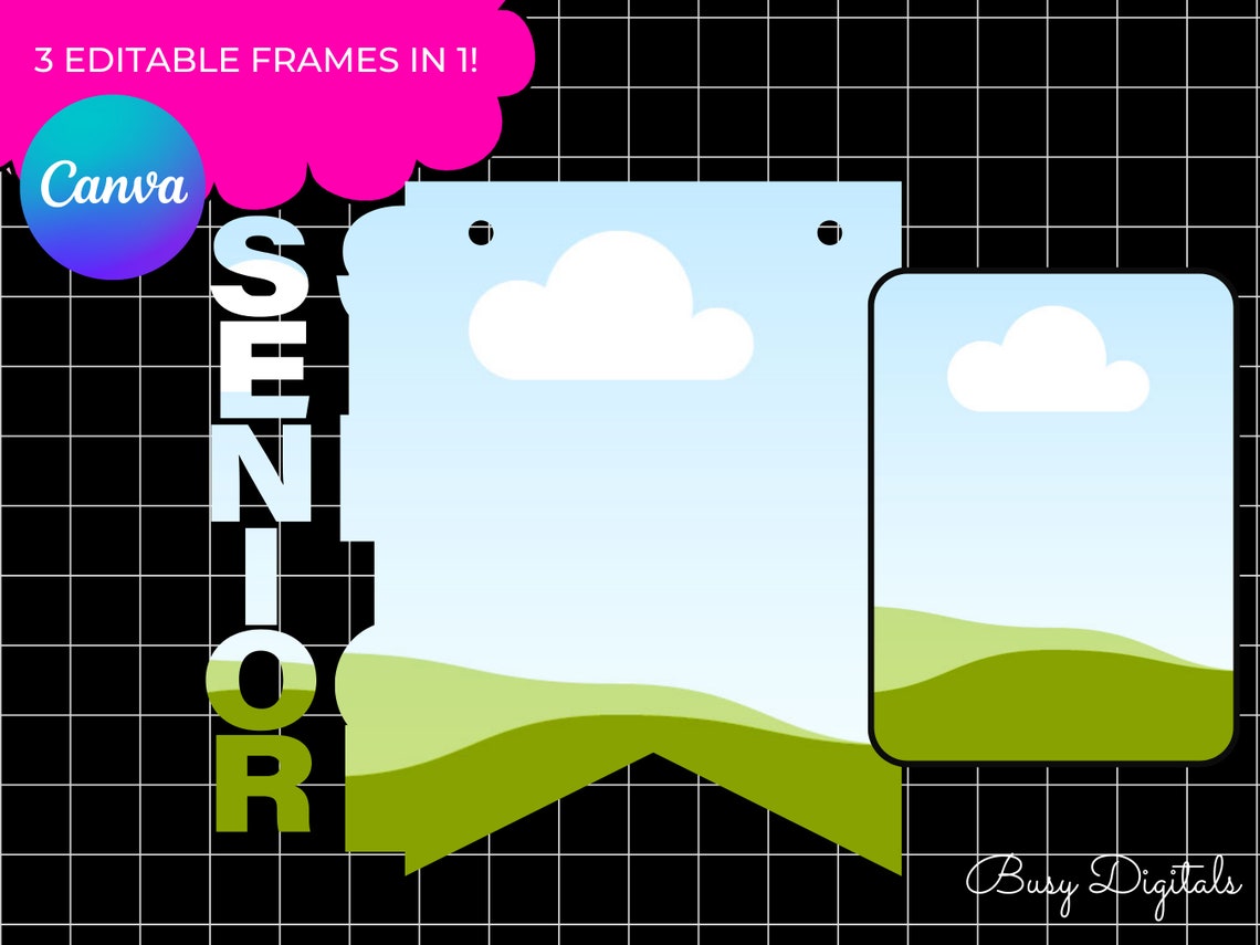 Senior Graduation Banner SVG Editable Banner Canva Template - Etsy