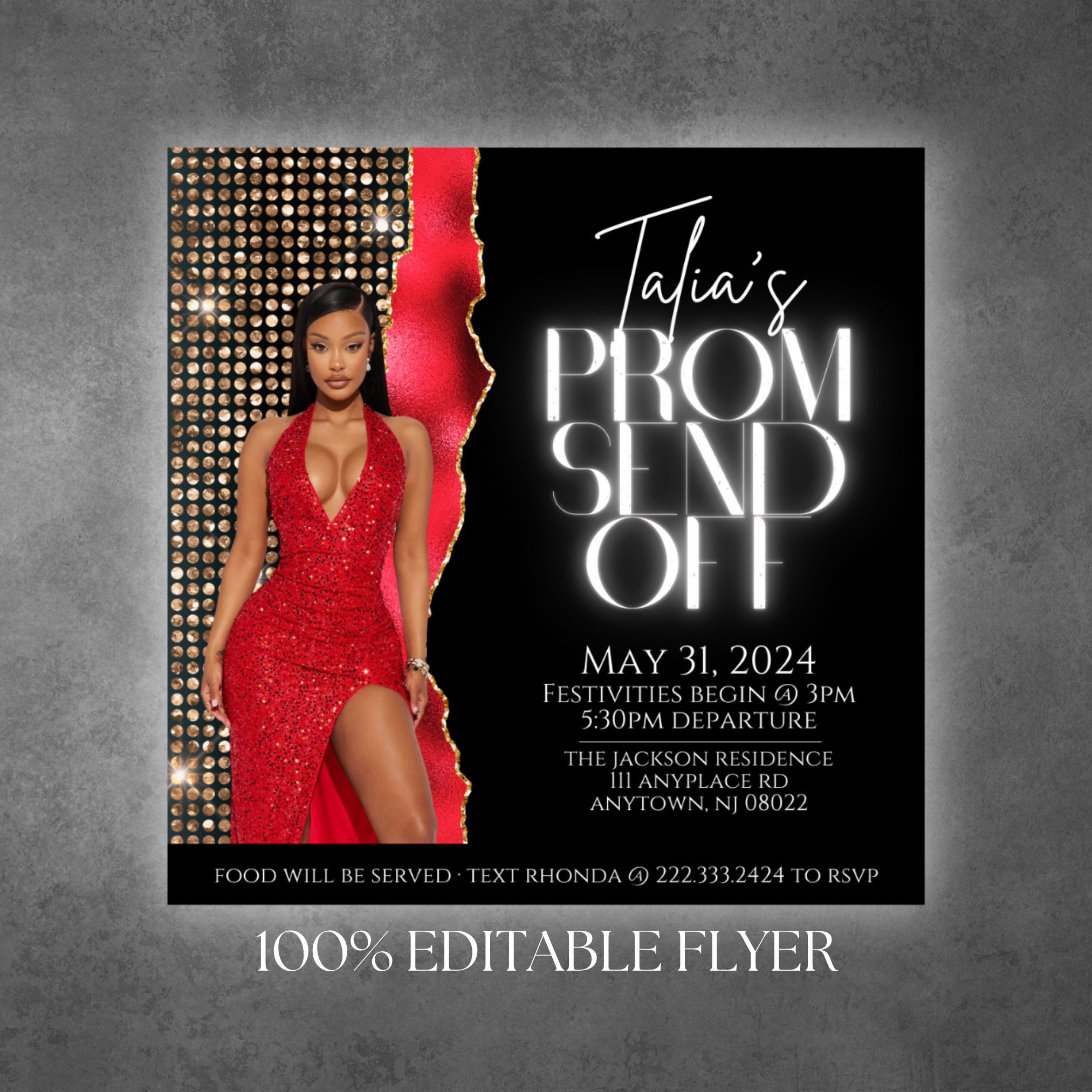 Prom Send off Flyer, Canva Template for Prom Celebration, IG Prom ...