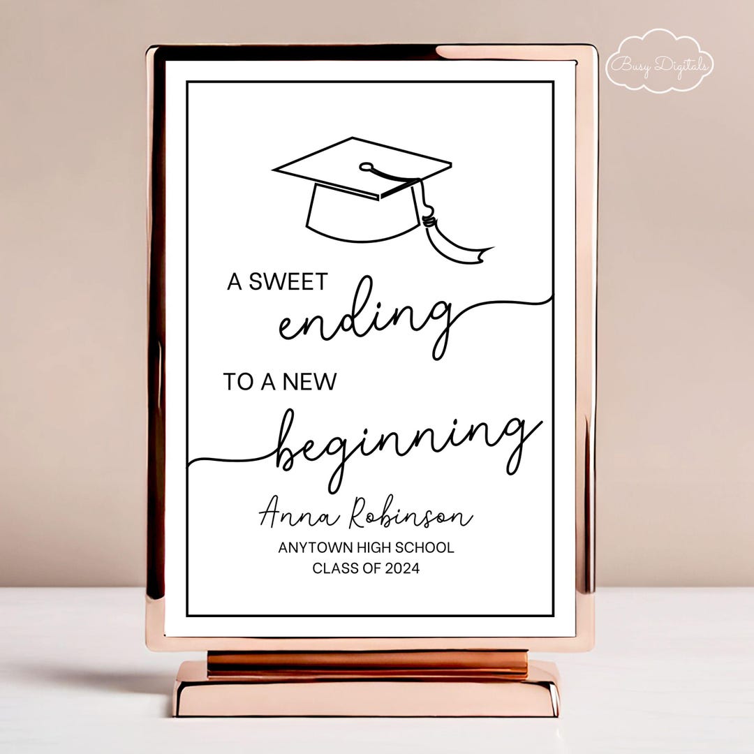 Graduation Sweets Table Sign Template, Editable Buffet Table Sign Canva ...