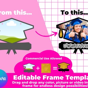 Editable Banner| Canva Template | Canva Frame | Custom Graduation ...