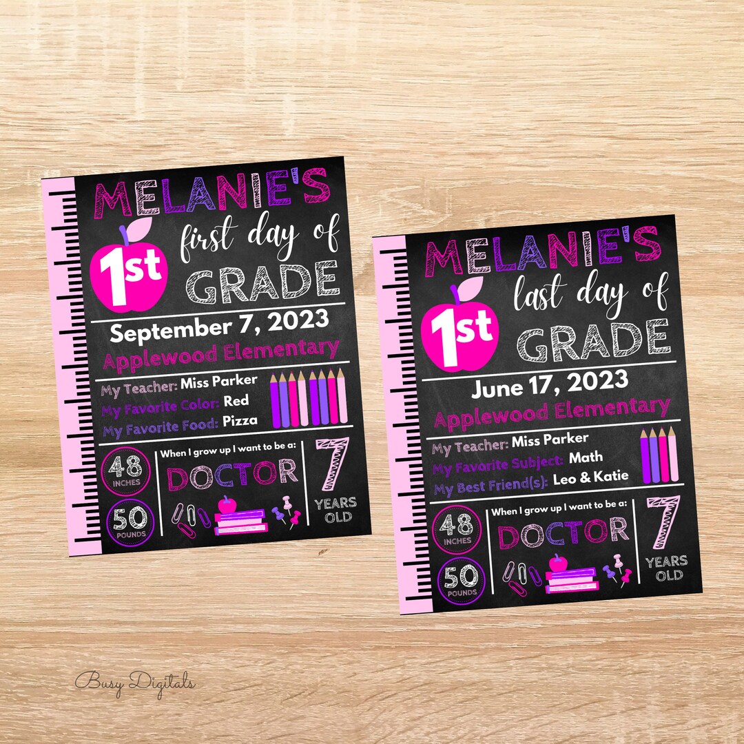 Back to School Sign Template, Canva Template for First Day of School ...