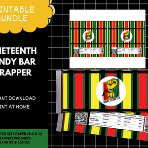 Juneteenth Party Bundle, Instant Download, Printable Candy Bar, Chip ...