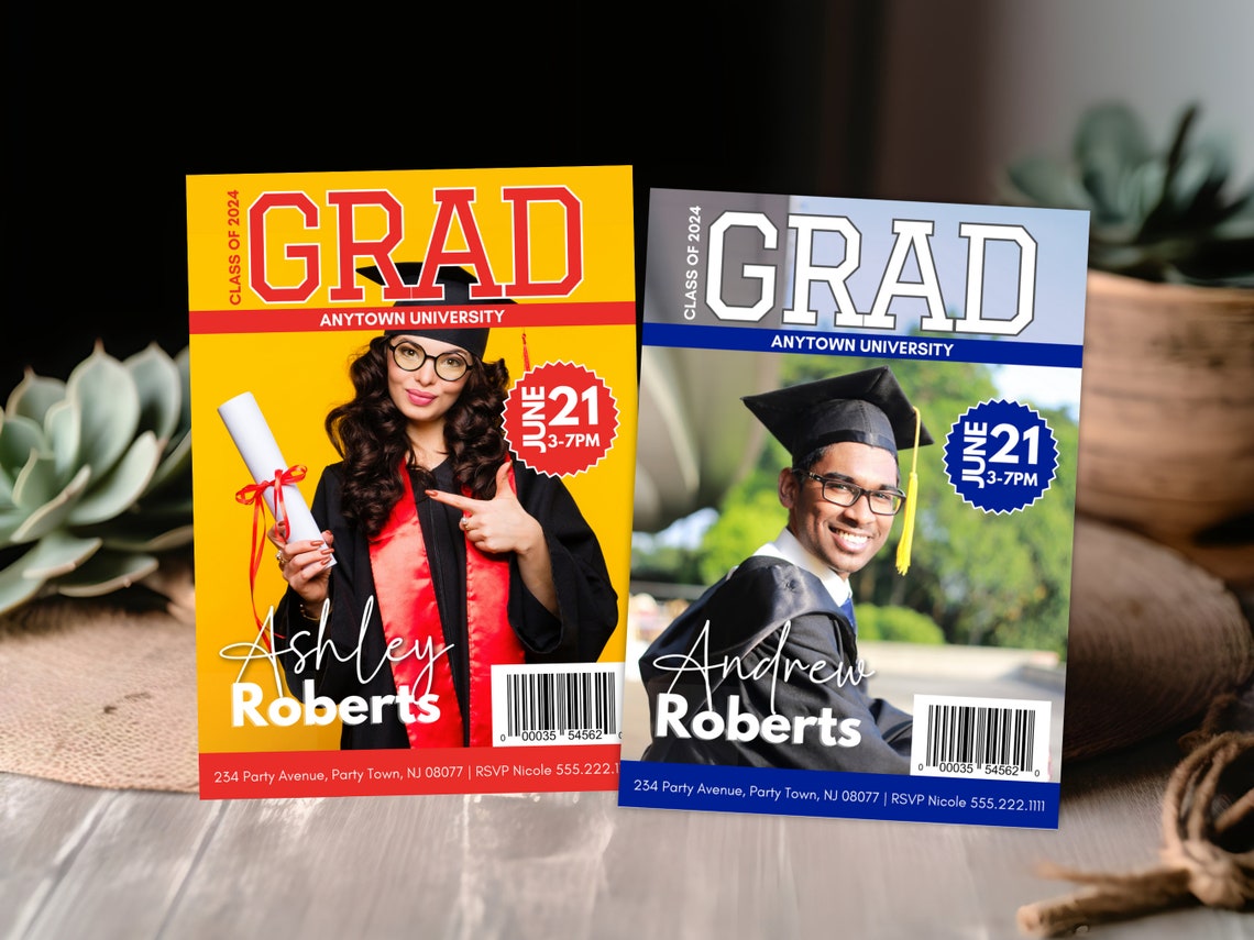 Magazine Cover Invitation Template, Editable Canva Template for ...