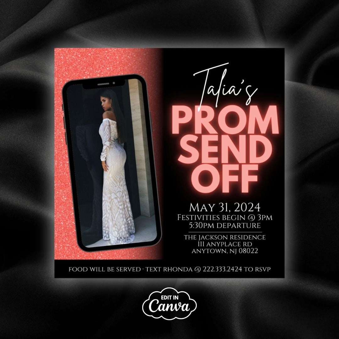 Prom Send off Flyer, Canva Template for Prom Celebration, IG Prom ...