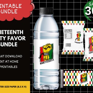 Juneteenth Party Bundle, Instant Download, Printable Candy Bar, Chip ...