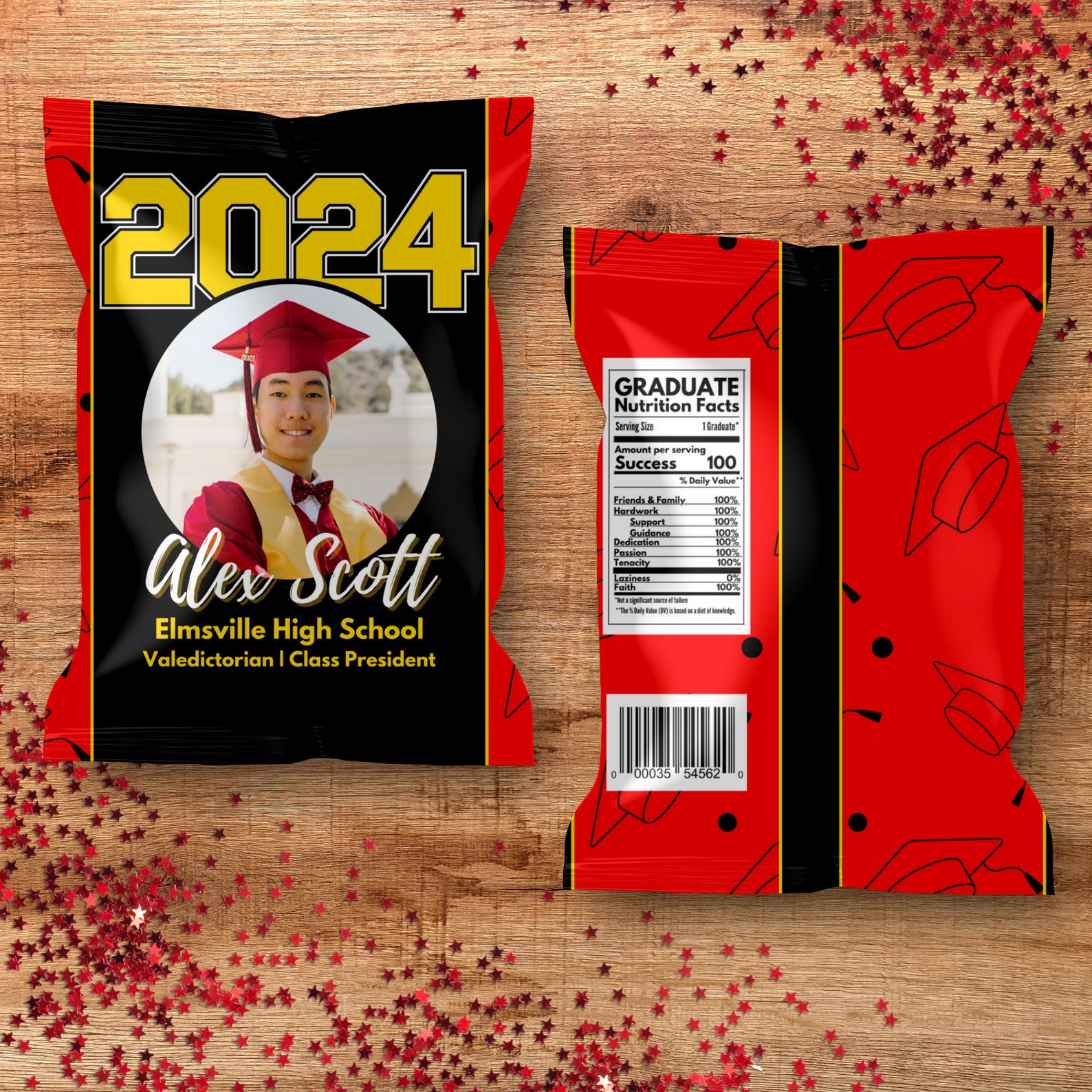 Chip Bag Canva Template for Graduation, 2024 Graduate Custom Picture ...