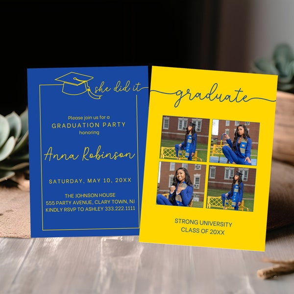 Graduation Invitation 2024 Template Canva - Etsy