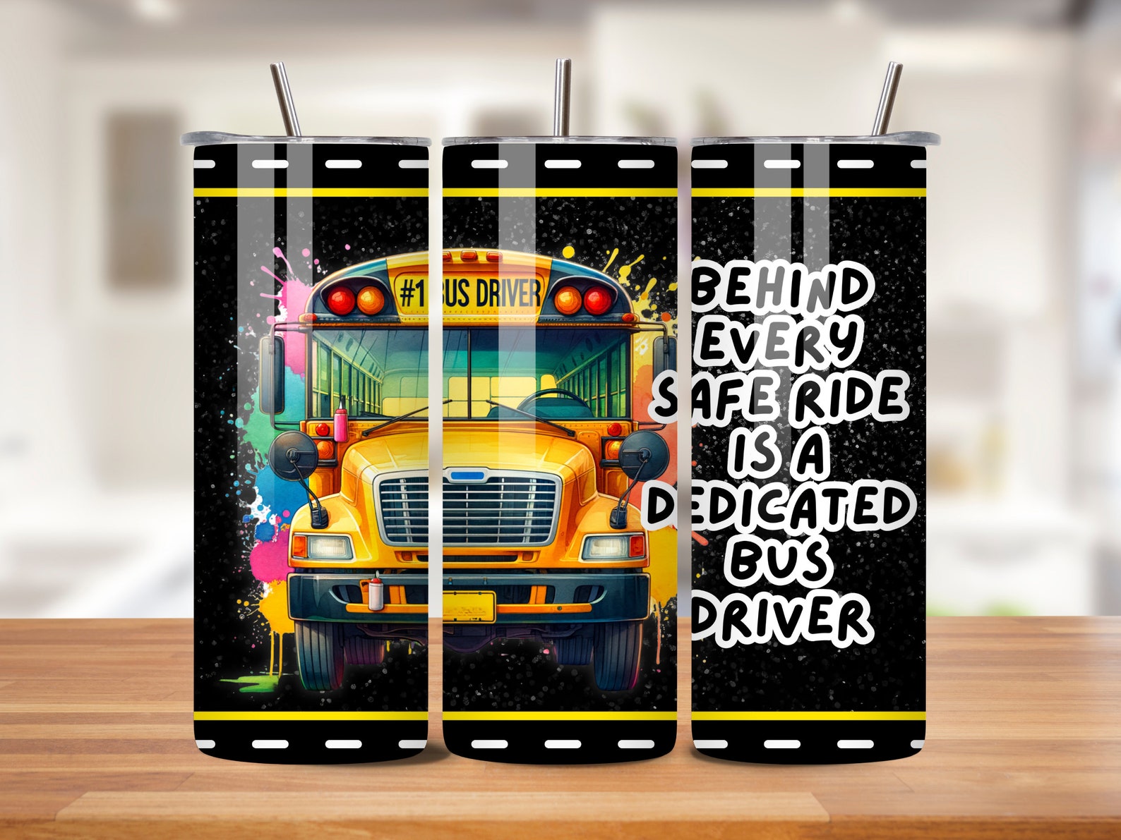 School Bus Driver Tumbler Wrap, 20 Oz Skinny Straight Tumbler Design ...