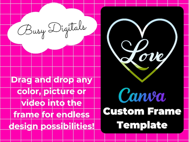 CANVA FRAME Template Fillable Heart Graphic for Canva Fully ...