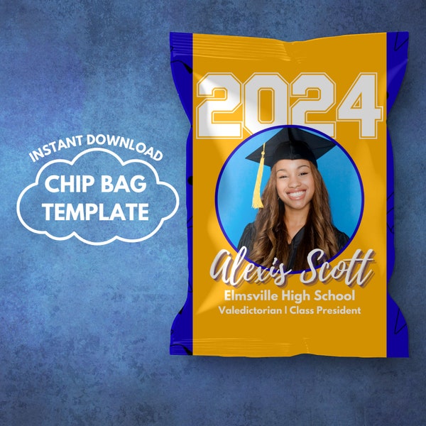 Graduation Chip Bag Canva Template - Etsy