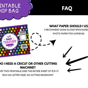 Chip Bag Printable for Teacher Appreciation, Best Teacher Ever ...