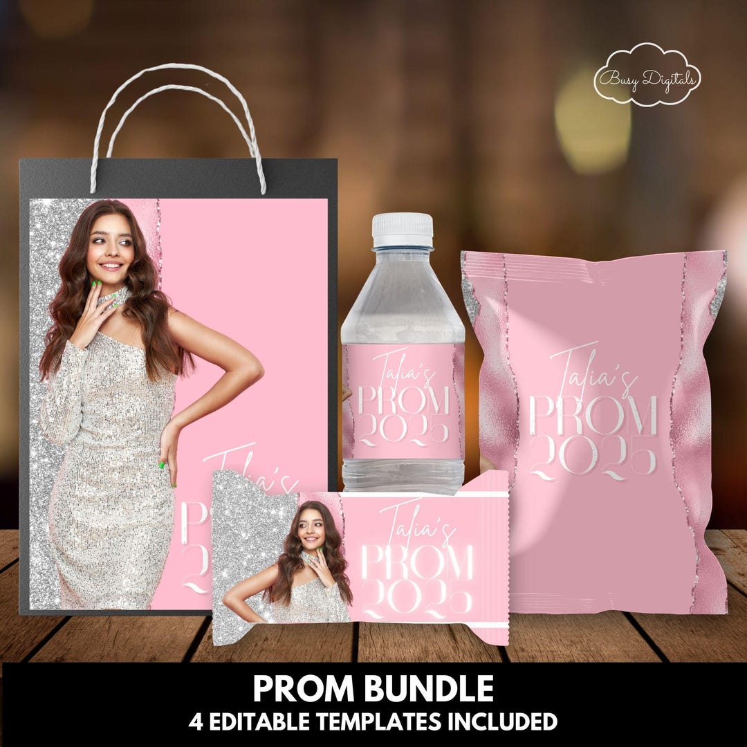 Prom Send off Favor Template Bundle, 2025 Party Favor Canva Templates ...