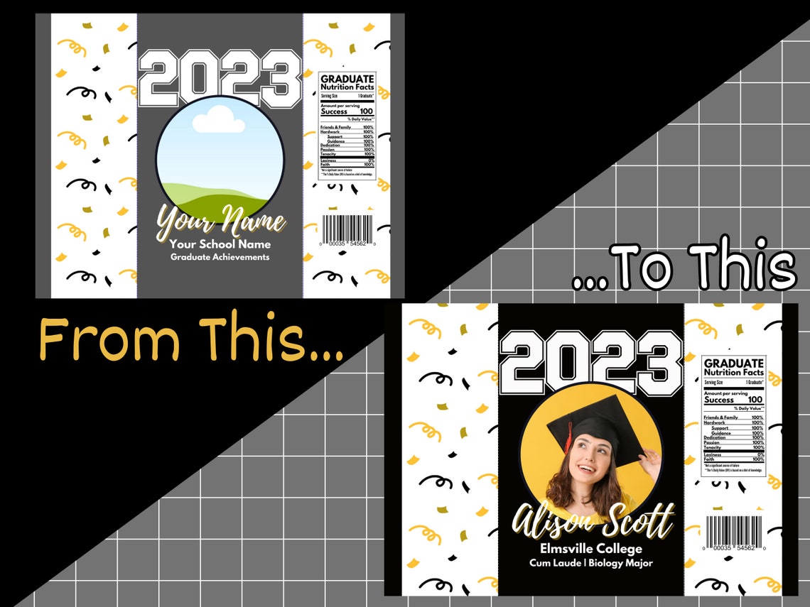 Confetti Chip Bag Canva Template for Graduation, 2024 Graduate Custom ...