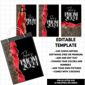 Prom Send off Template Bundle, 2025 Party Favor Canva Templates ...