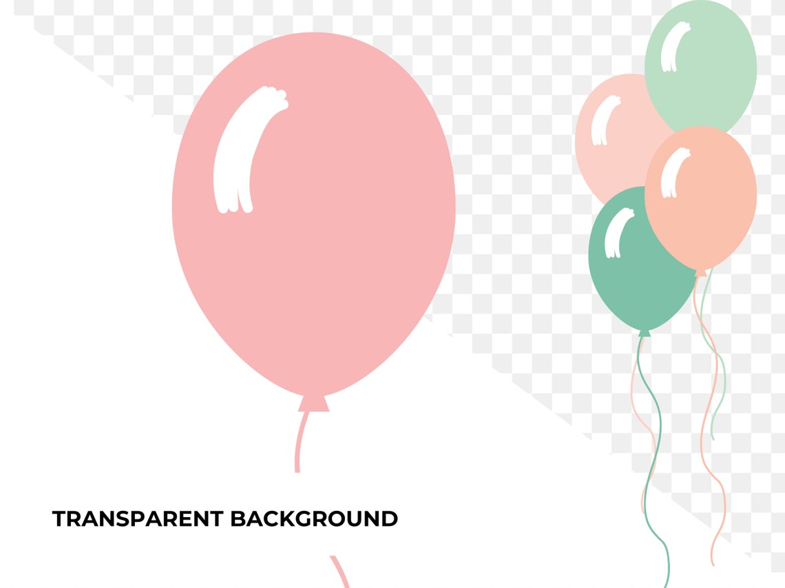 PASTEL BALLOON Spring Clipart Instant Download of Digital | Etsy