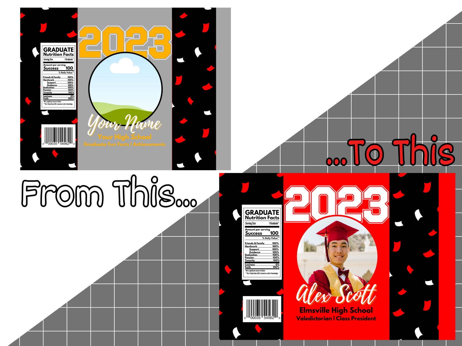 Red Chip Bag Canva Template for Graduation, 2026 Graduate Custom ...