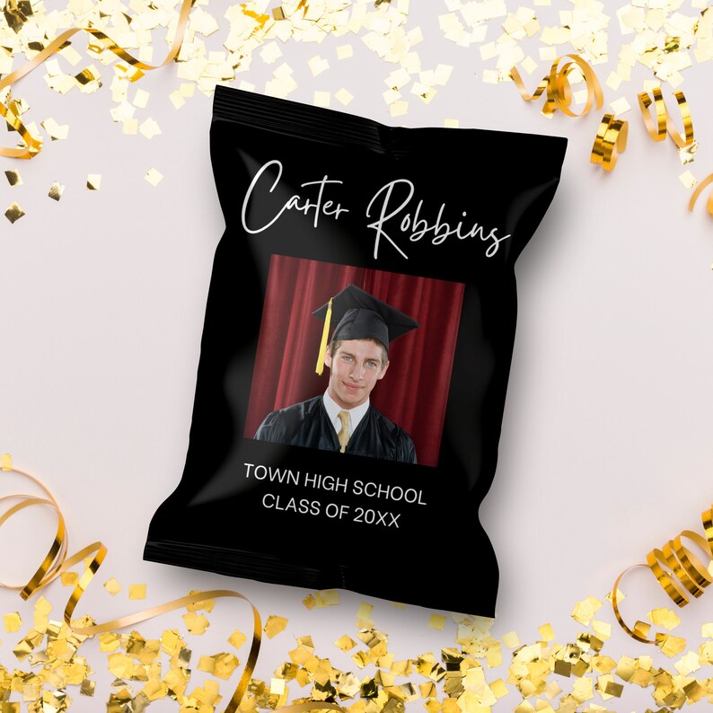 Chip Bag Canva Template for Graduation, Modern 2024 Graduate Custom ...