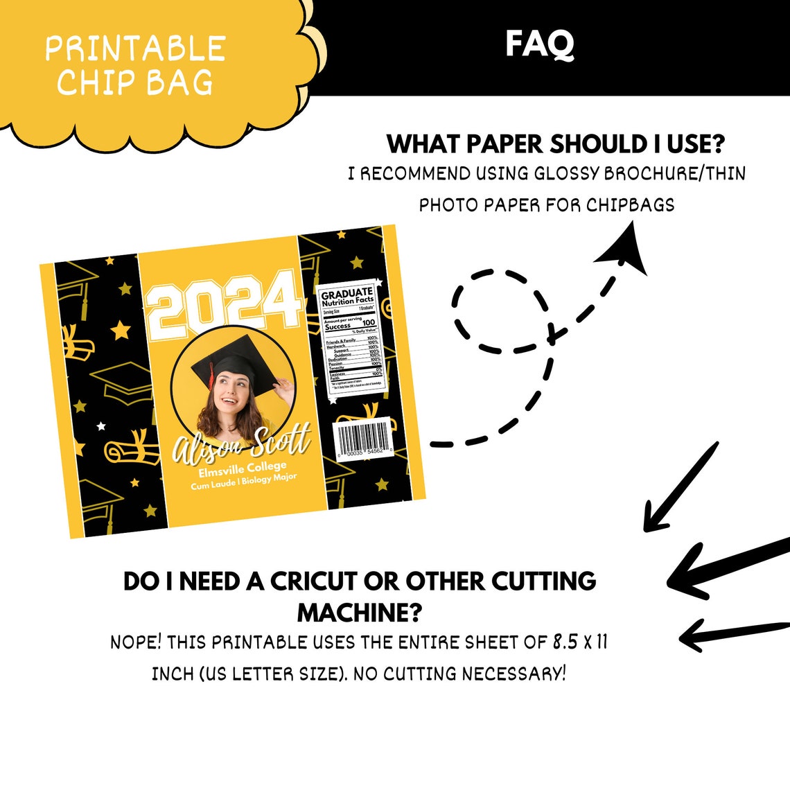 Chip Bag Canva Template for Graduation, Class of 2024 Graduate Custom ...