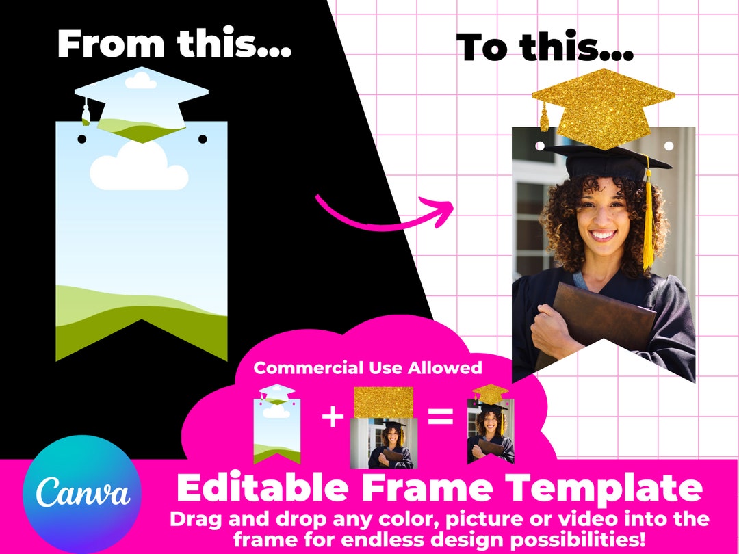 Cap off Your Graduation Party With a Custom Canva Grad Cap Banner ...