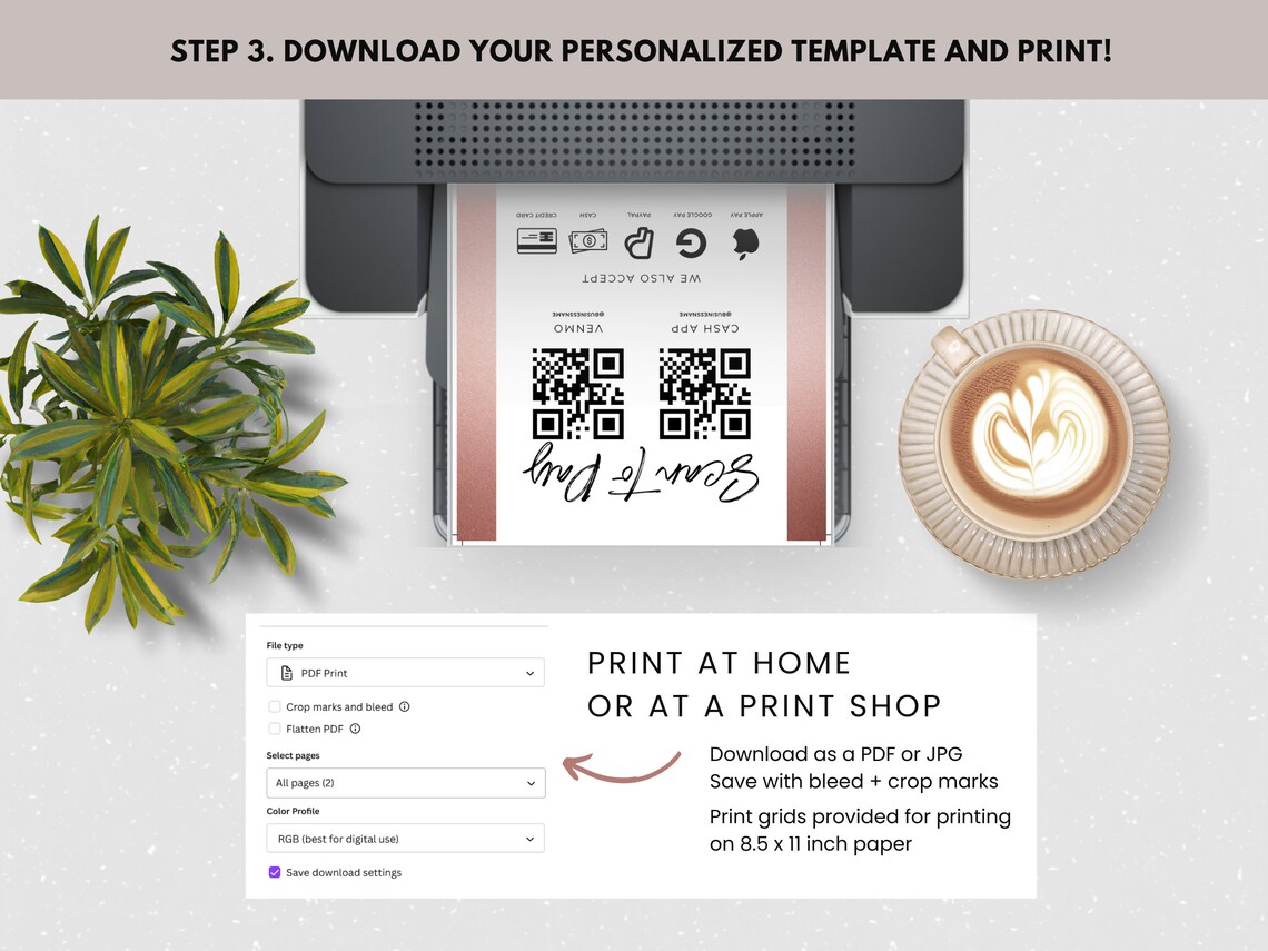 Editable Scan to Pay Card, QR Code Sign Template, Scan to Pay Template ...