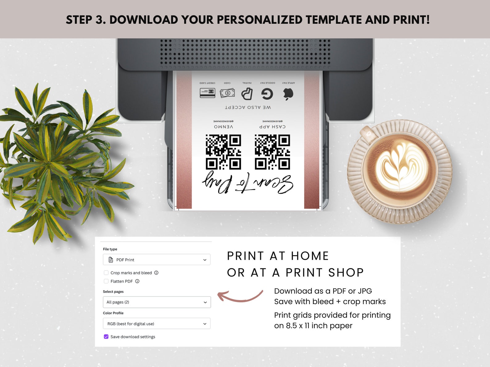 Editable Scan to Pay Card, QR Code Sign Template, Scan to Pay Template ...
