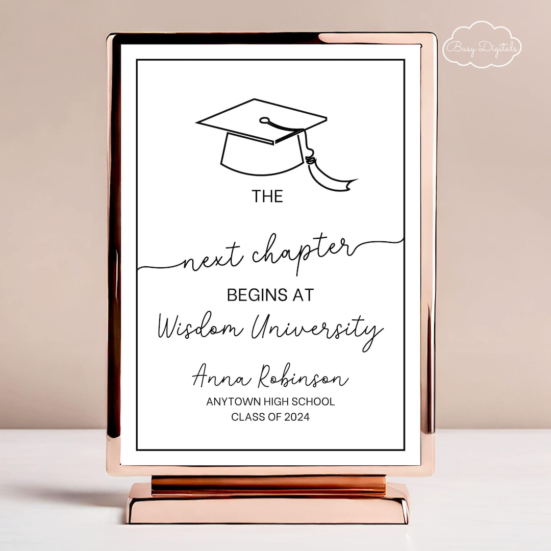 Graduation Announcement Sign Template, Editable Table Sign Canva ...