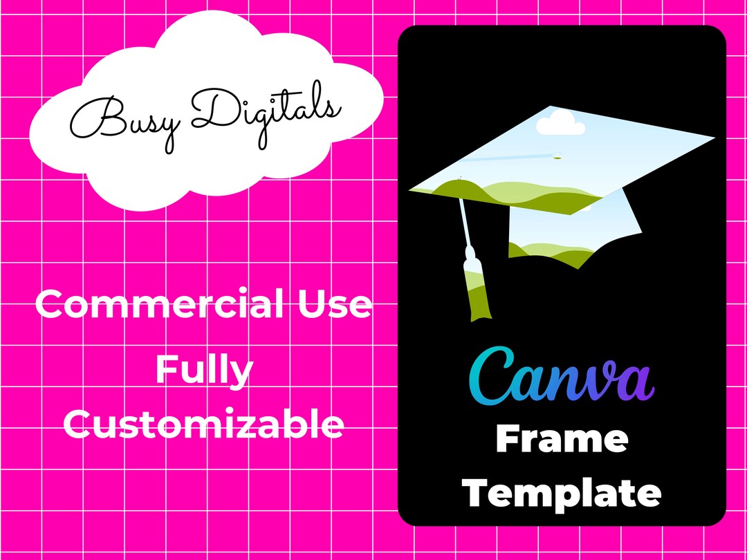 Graduation Cap Canva Frame | Canva Template | Class of 2024 ...