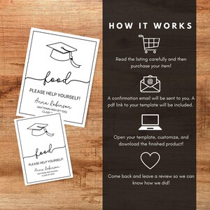 Graduation Food Sign Template, Editable Buffet Table Sign Canva ...