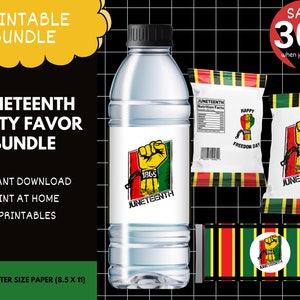 Juneteenth Party Bundle, Instant Download, Printable Candy Bar, Chip ...