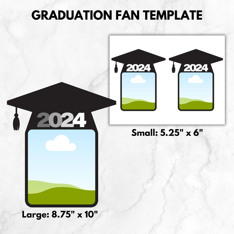 Editable Canva Graduation Fan Template, 2024 Graduate Custom Picture ...
