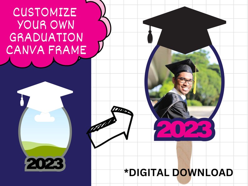 Editable Canva Graduation Fan Template 2023 Graduate Custom - Etsy