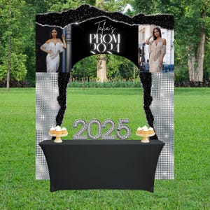 Prom Send off Arch Template, Glam Silver Black Prom Entryway Decor ...