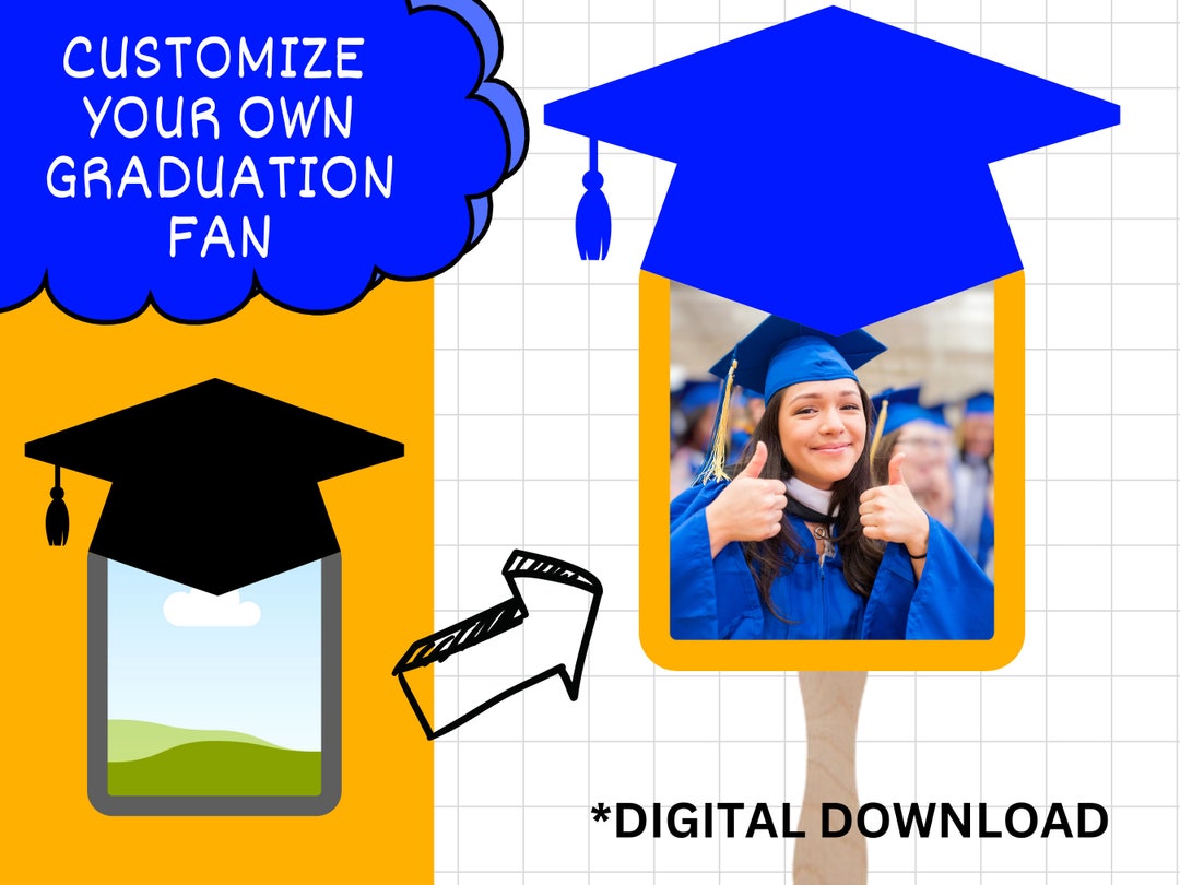 Editable Canva Graduation Fan Template, Highschool Graduate Custom ...