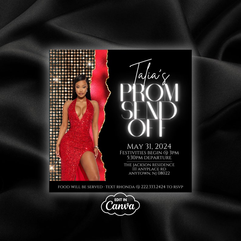 Prom Send off Flyer, Canva Template for Prom Celebration, IG Prom ...