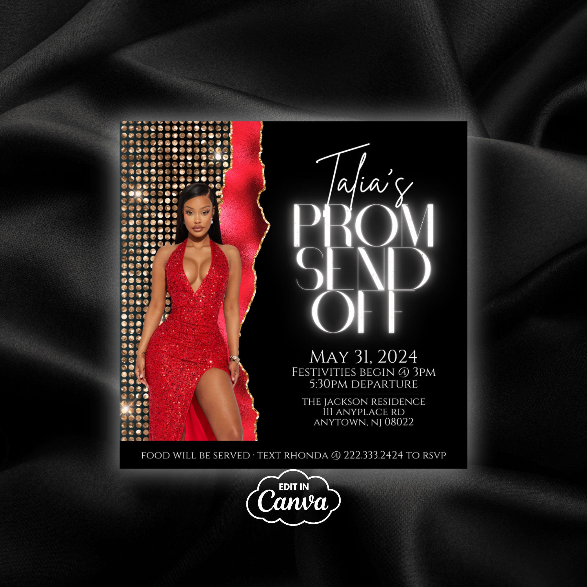 Prom Send off Flyer, Canva Template for Prom Celebration, IG Prom ...
