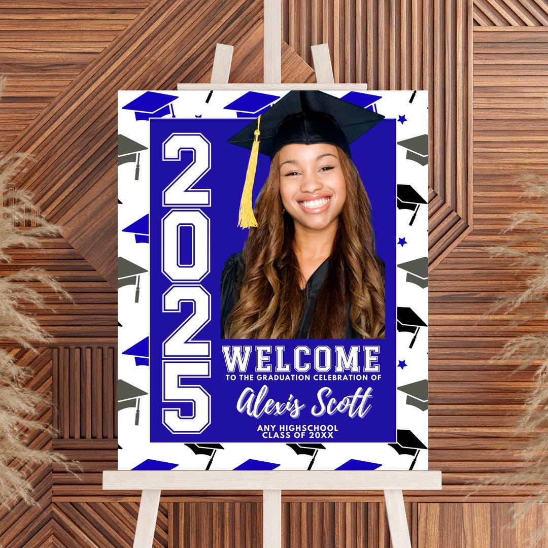Editable Graduation Welcome Sign Template, Printable Grad Party Welcome ...