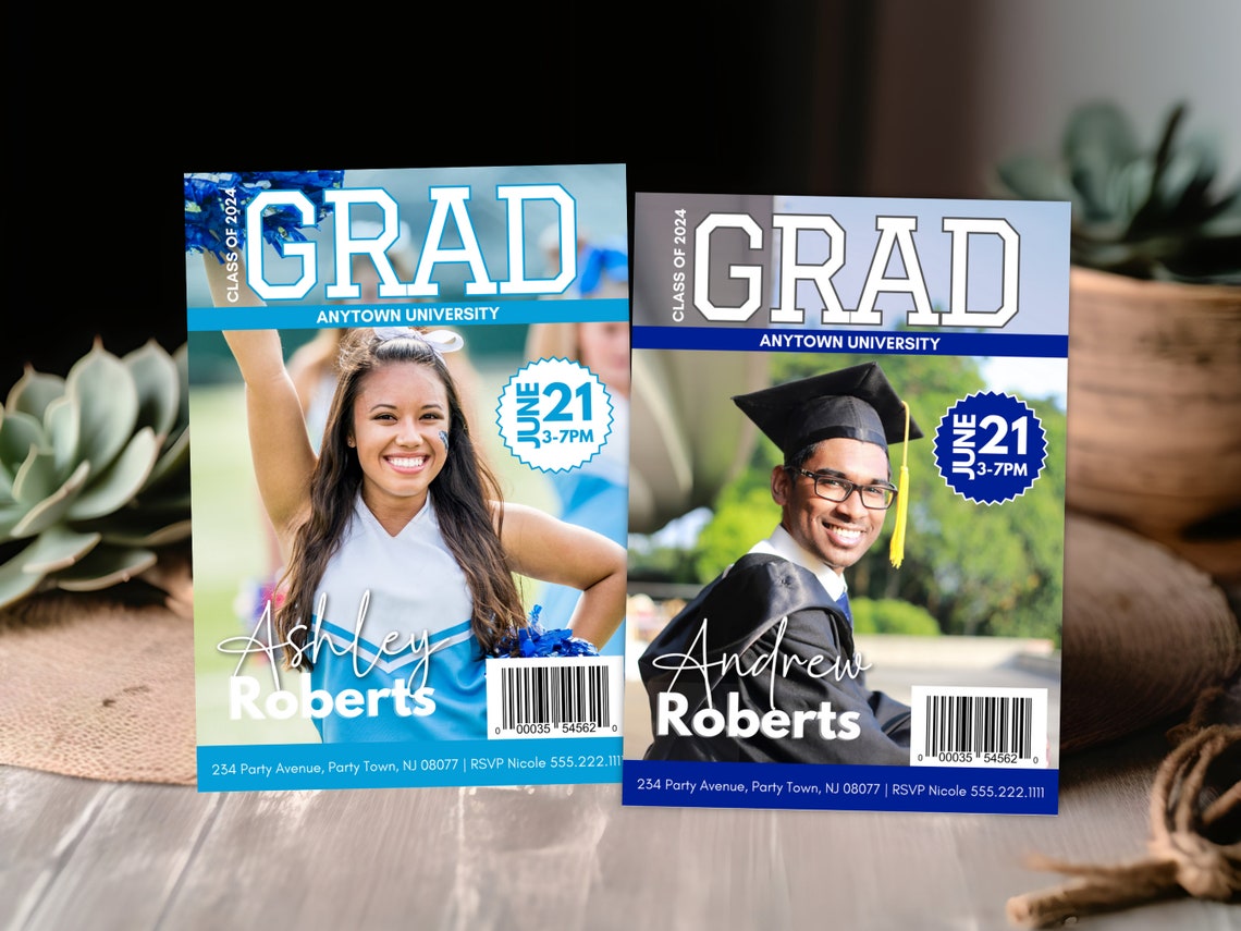 Magazine Cover Invitation Template, Editable Canva Template for ...