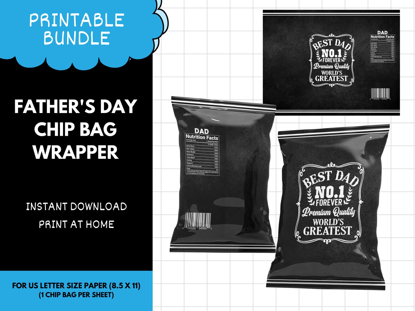 Chip Bags and More for Father's Day, Instant Download, Printable Candy ...